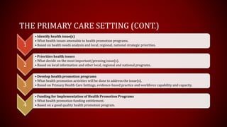 Presentation on design health system to promote health promotion | PPT