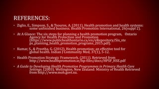 Presentation on design health system to promote health promotion | PPTX