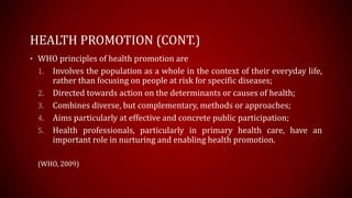 Presentation on design health system to promote health promotion | PPT