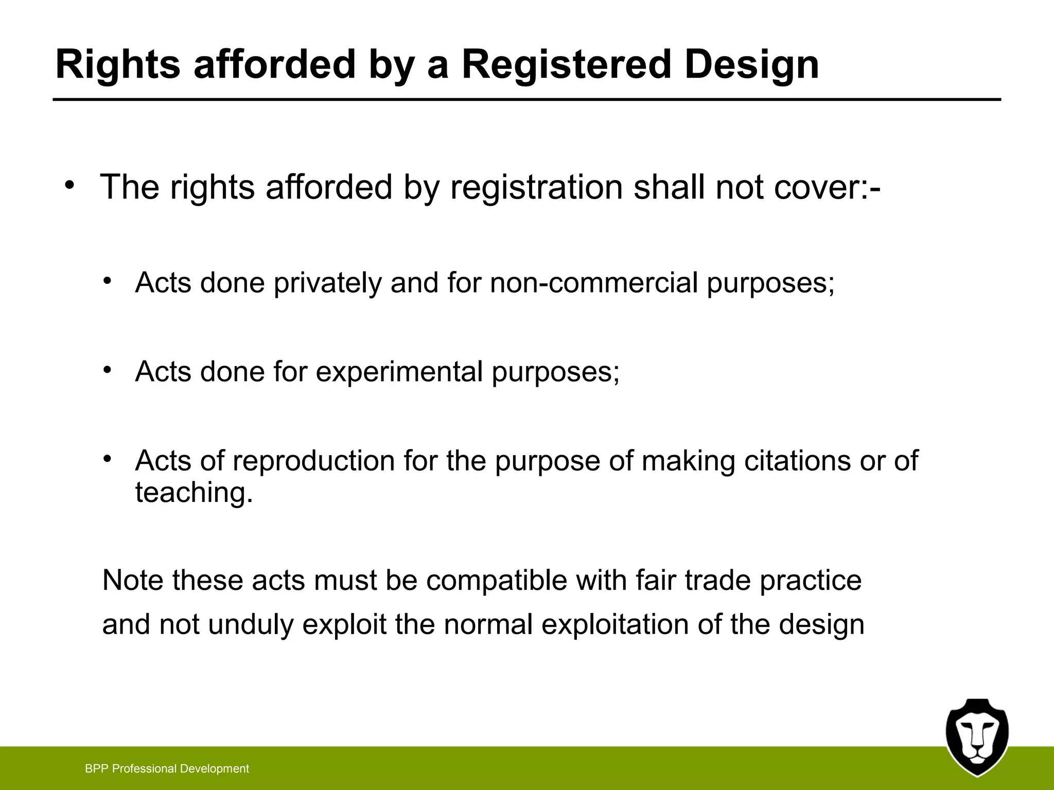Presentation on EU and UK Design law given before BPP School of Law | PPT