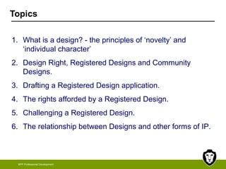 Presentation on EU and UK Design law given before BPP School of Law | PPT