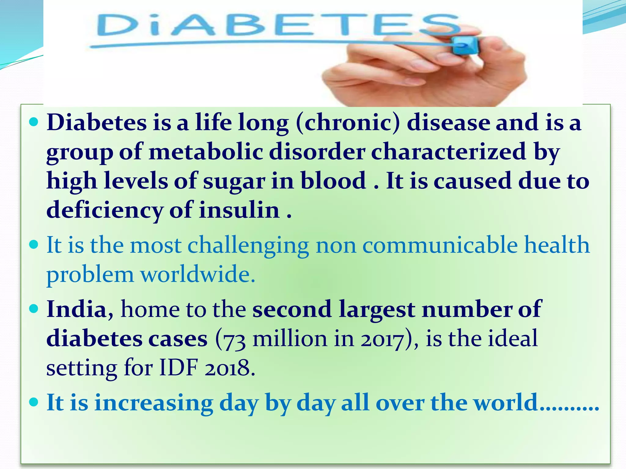 Presentation on diabetes by Dr Kalpana Namdeo Lahade | PPT