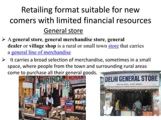 Presentation on different types of retailing formats | PPTX