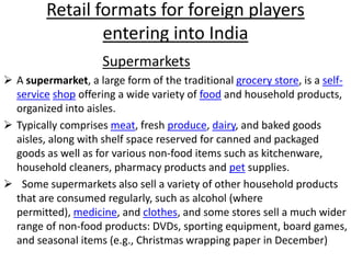 Presentation on different types of retailing formats | PPTX