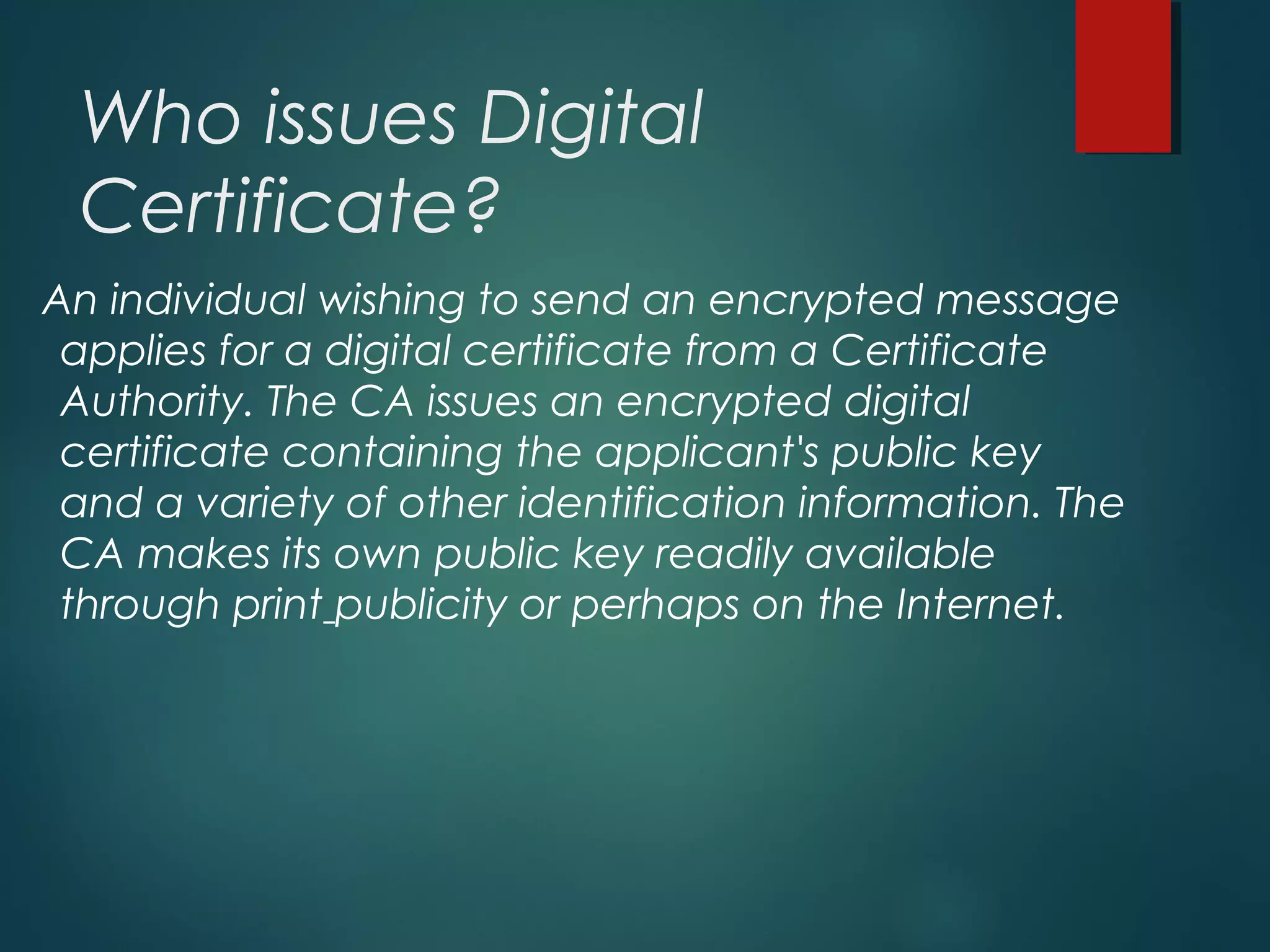 Presentation on digital signatures & digital certificates | PPT