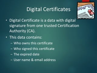 Presentation on digital signatures & digital certificates | PPT