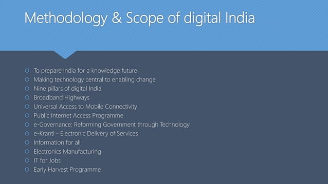 Presentation on digital technology project in india. | PPT