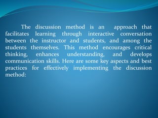 Discussion method : Meaning and Concept | PPTX