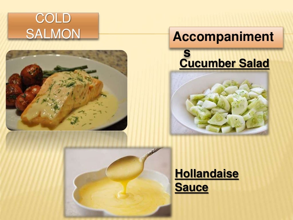 Presentation on dishes and accompaniments