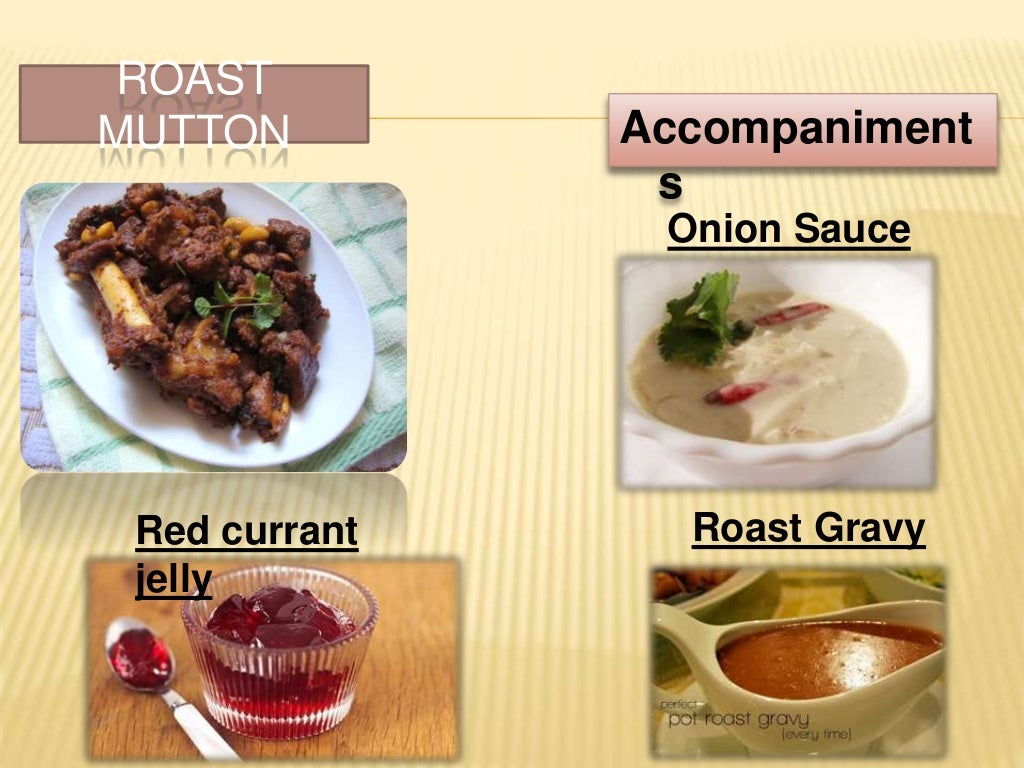 Presentation on dishes and accompaniments