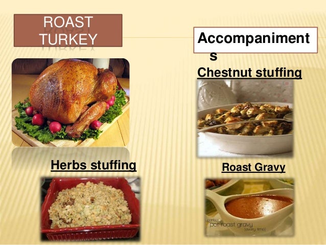 Presentation on dishes and accompaniments