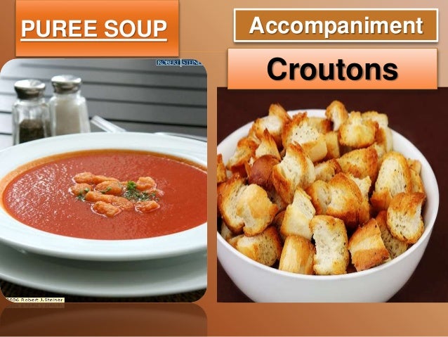 Presentation on dishes and accompaniments