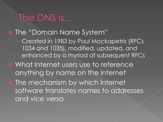 Presentation on dns | PPTX