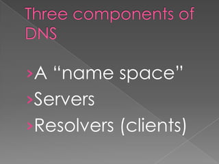 Presentation on dns | PPTX