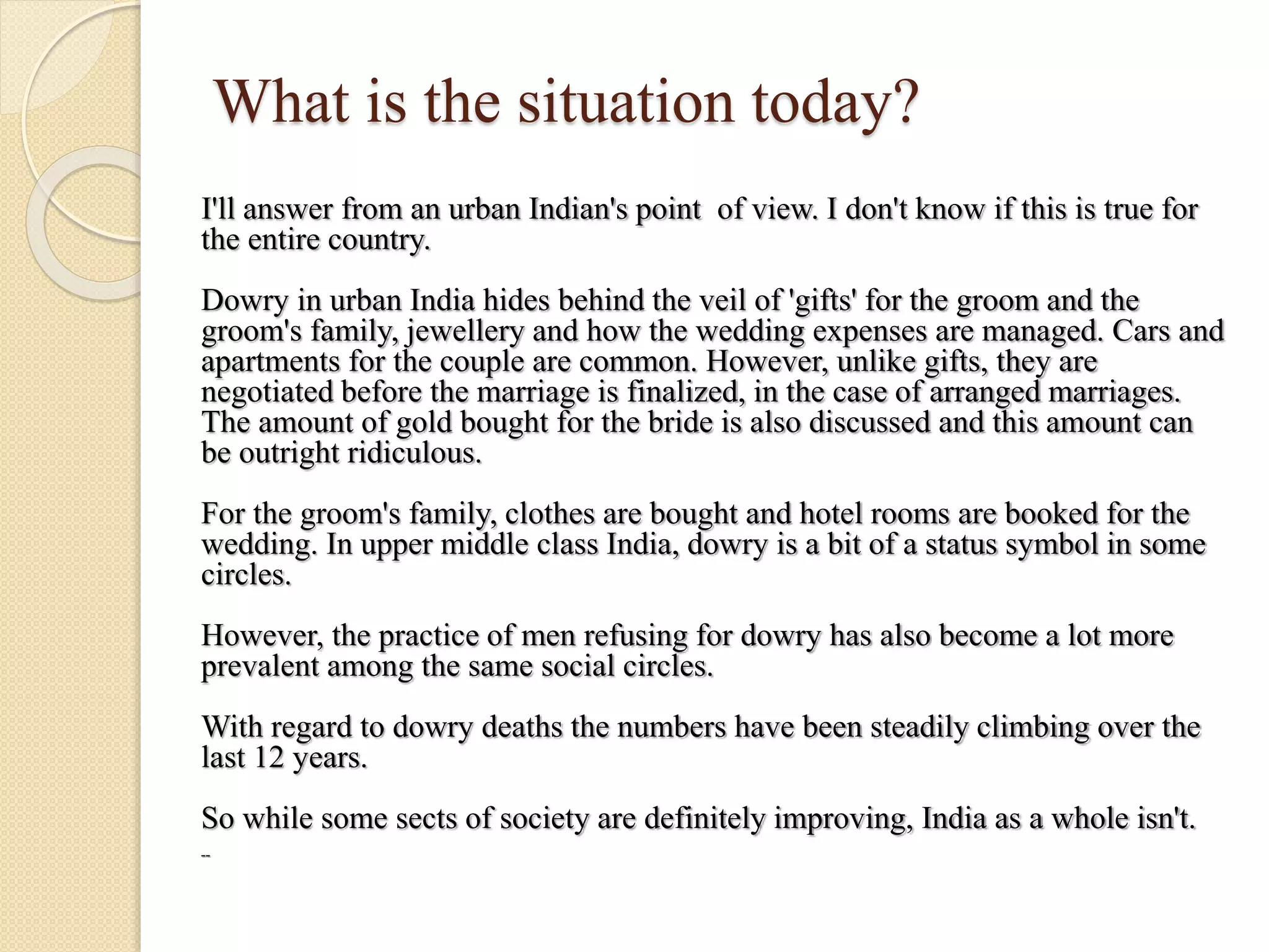 Presentation on dowry system | PPTX