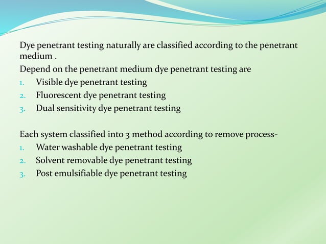 Presentation on Dye Penetrant Testing | PPTX