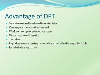 Presentation on Dye Penetrant Testing | PPTX