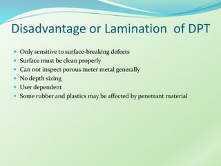 Presentation on Dye Penetrant Testing | PPTX