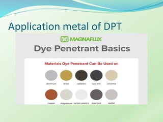 Presentation on Dye Penetrant Testing | PPTX