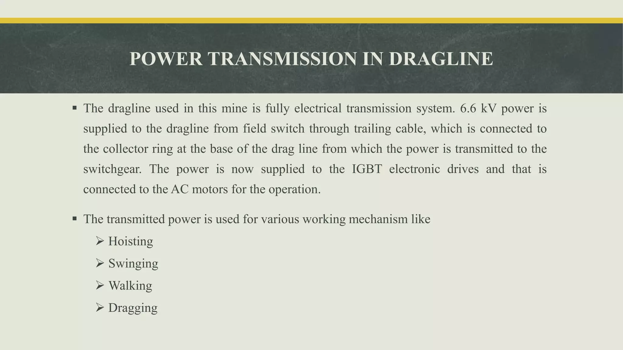 Presentation on dragline cat8200 & dumper CAT MT4400 D AC used in sasan ...