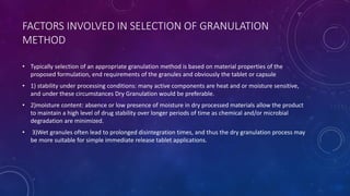 Presentation on dry granulation | PDF