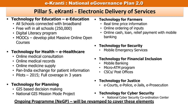 Presentation on e-Kranti-25_03_2015_v8_1.pptx | Cloud Computing | Internet