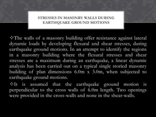 Presentation on earthquake resistance massonary structure | PPTX