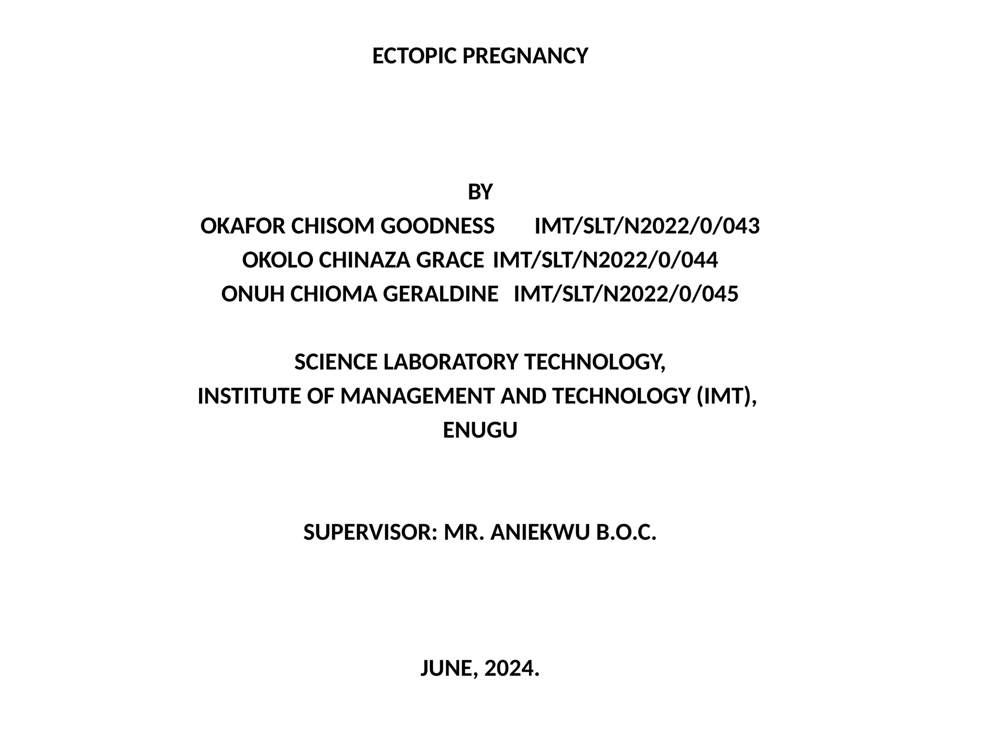 Presentation ON ECTOPIC PREGNANCY SEMINAR PRESENTATION | PPTX