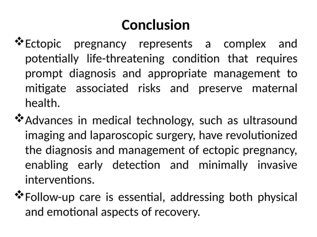 Presentation ON ECTOPIC PREGNANCY SEMINAR PRESENTATION | PPTX | Pregnancy | Reproductive Health