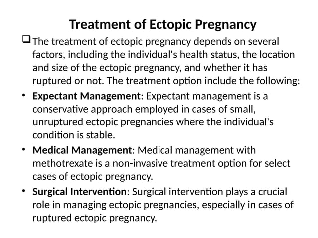 Presentation ON ECTOPIC PREGNANCY SEMINAR PRESENTATION | PPTX | Pregnancy | Reproductive Health
