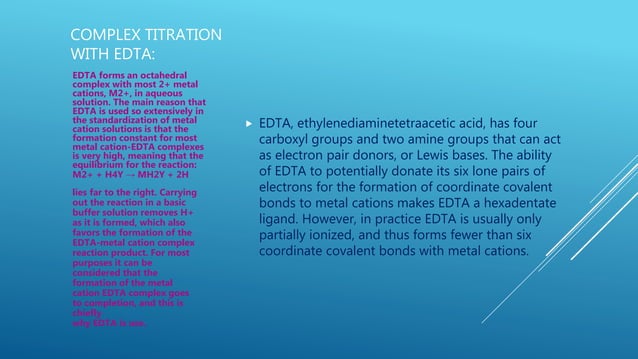Complexometric Titration, EDTA Titration | PPT