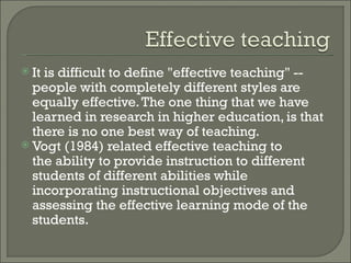 Presentation on effective teaching | PPT