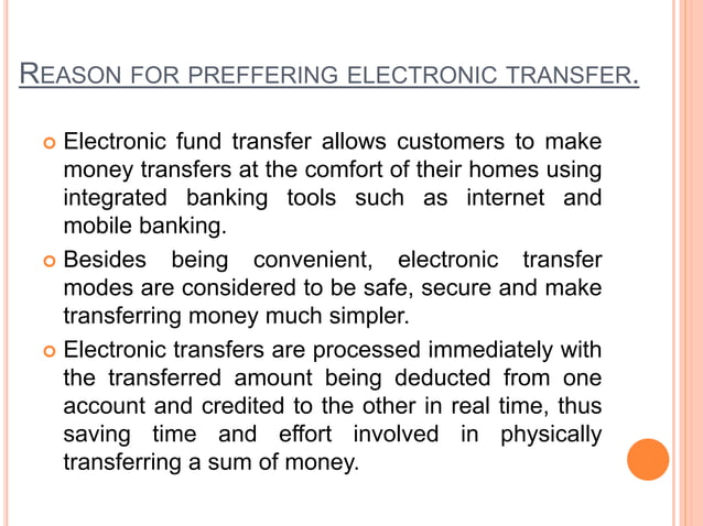 Presentation on Electronic Fund Transfer | PPTX