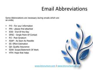 Presentation On Email Etiquettes | PPTX | Email | Internet