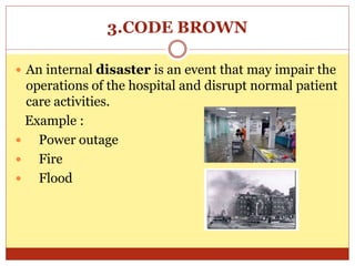 Presentation on emergency codes in a hospital | PPTX | First Aid | Injuries