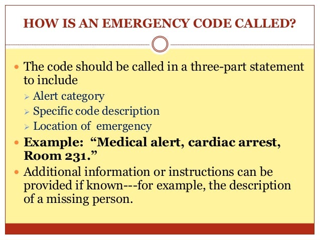 Presentation on emergency codes in a hospital