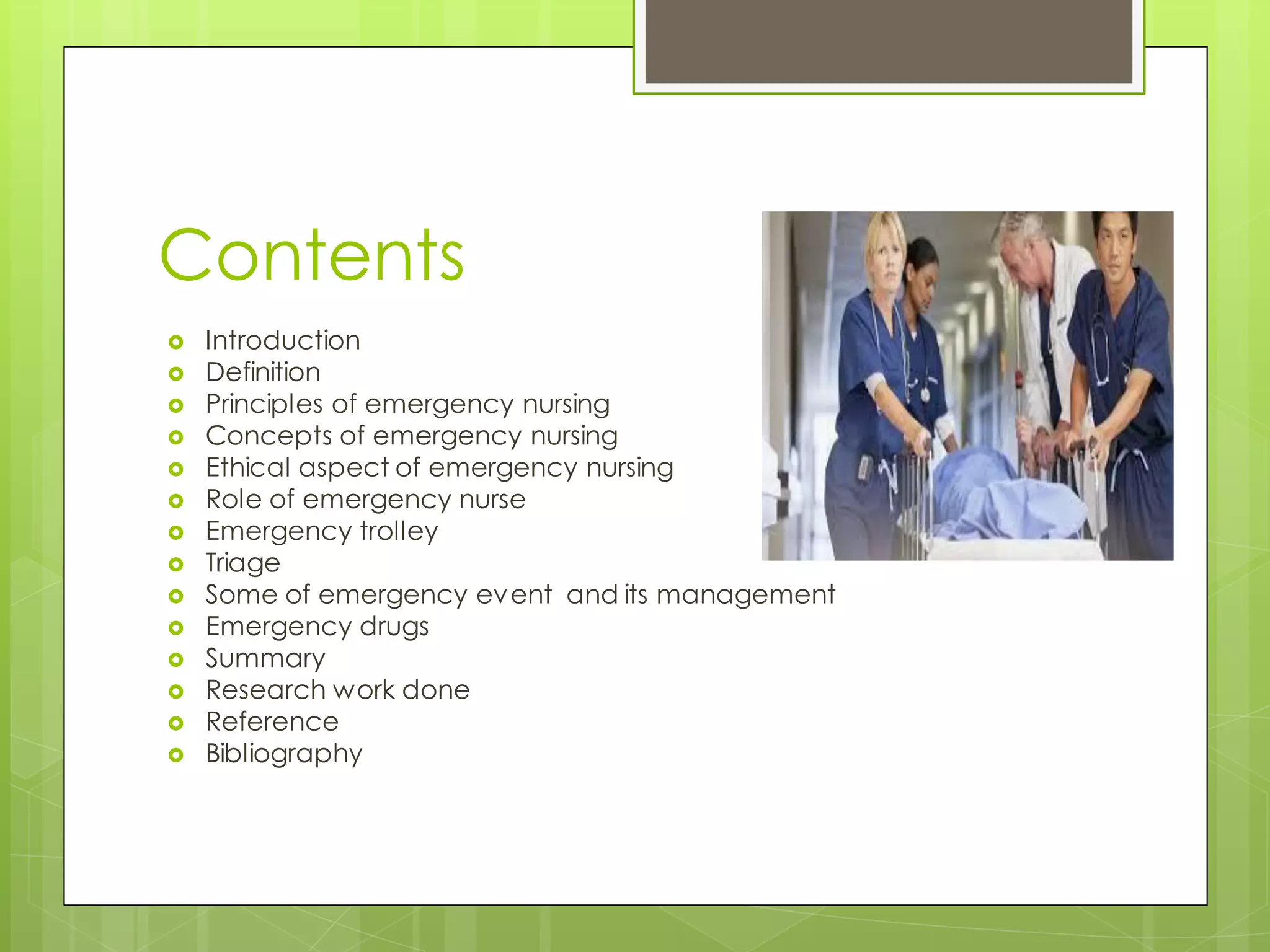 emergency nursing (management in emergency) ppt | PDF