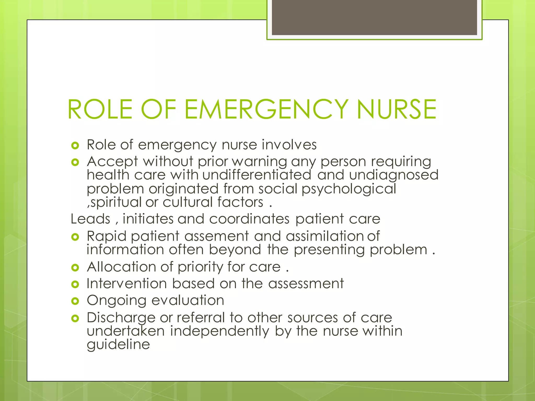 emergency nursing (management in emergency) ppt | PDF