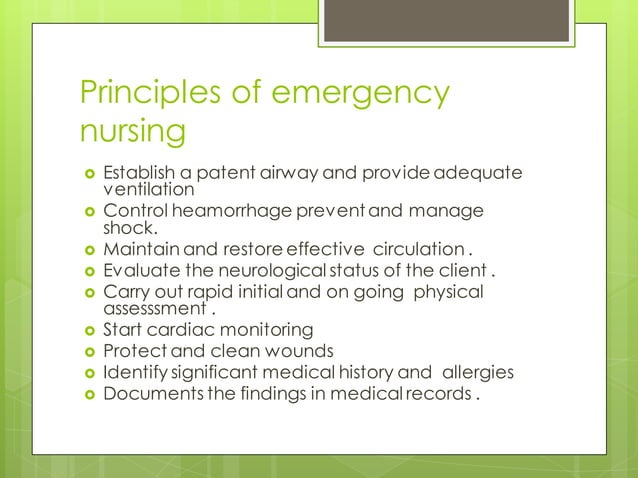 emergency nursing (management in emergency) ppt | PDF