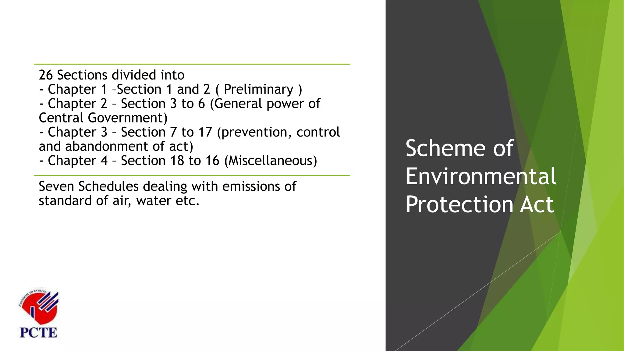 Presentation on environmental Protection act | PPTX