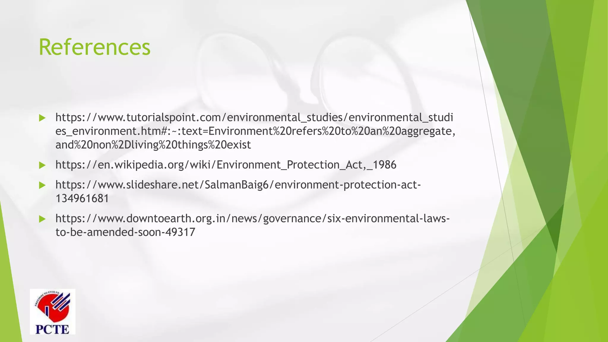 Presentation on environmental Protection act | PPTX