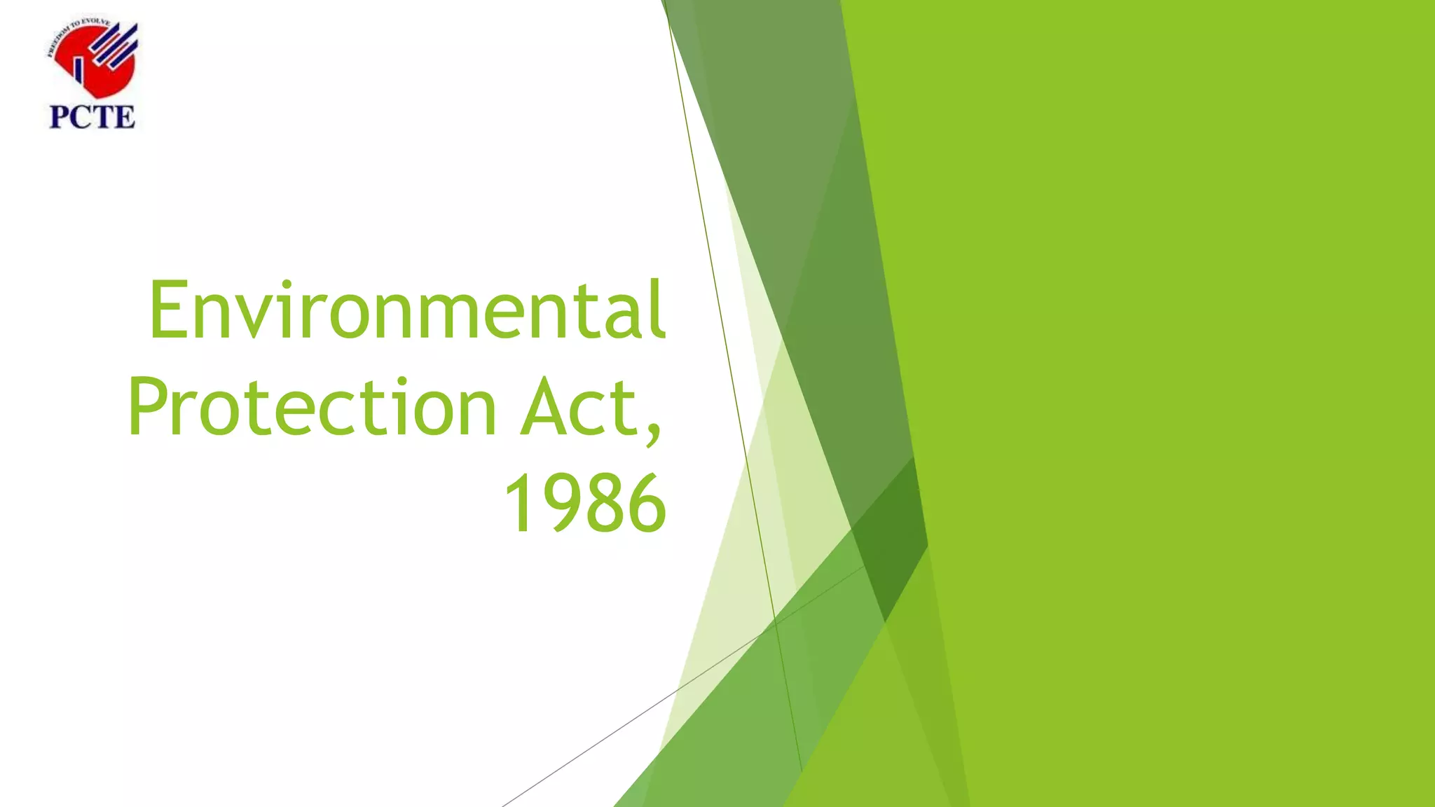 Presentation on environmental Protection act | PPT