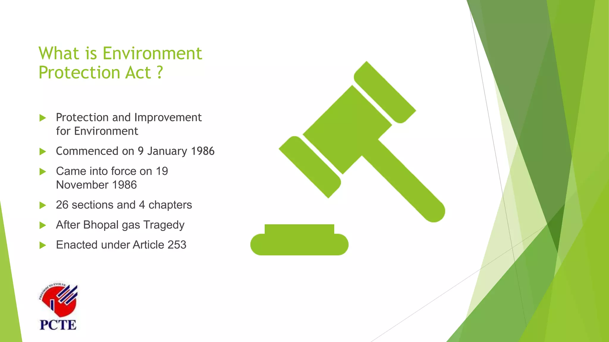 Presentation on environmental Protection act | PPTX