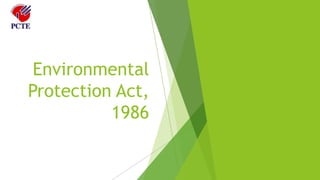 Presentation on environmental Protection act | PPT