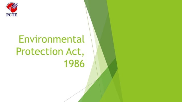 Presentation on environmental Protection act | PPT