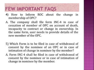 One person company (OPC) as per Companies Act, 2013 | PPTX