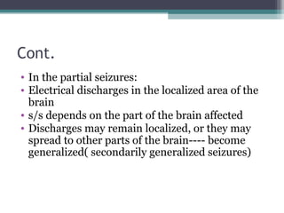 Presentation on epilepsy-1.ppt symptoms and classification | PPT