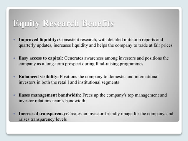 Presentation on equity research | PPTX