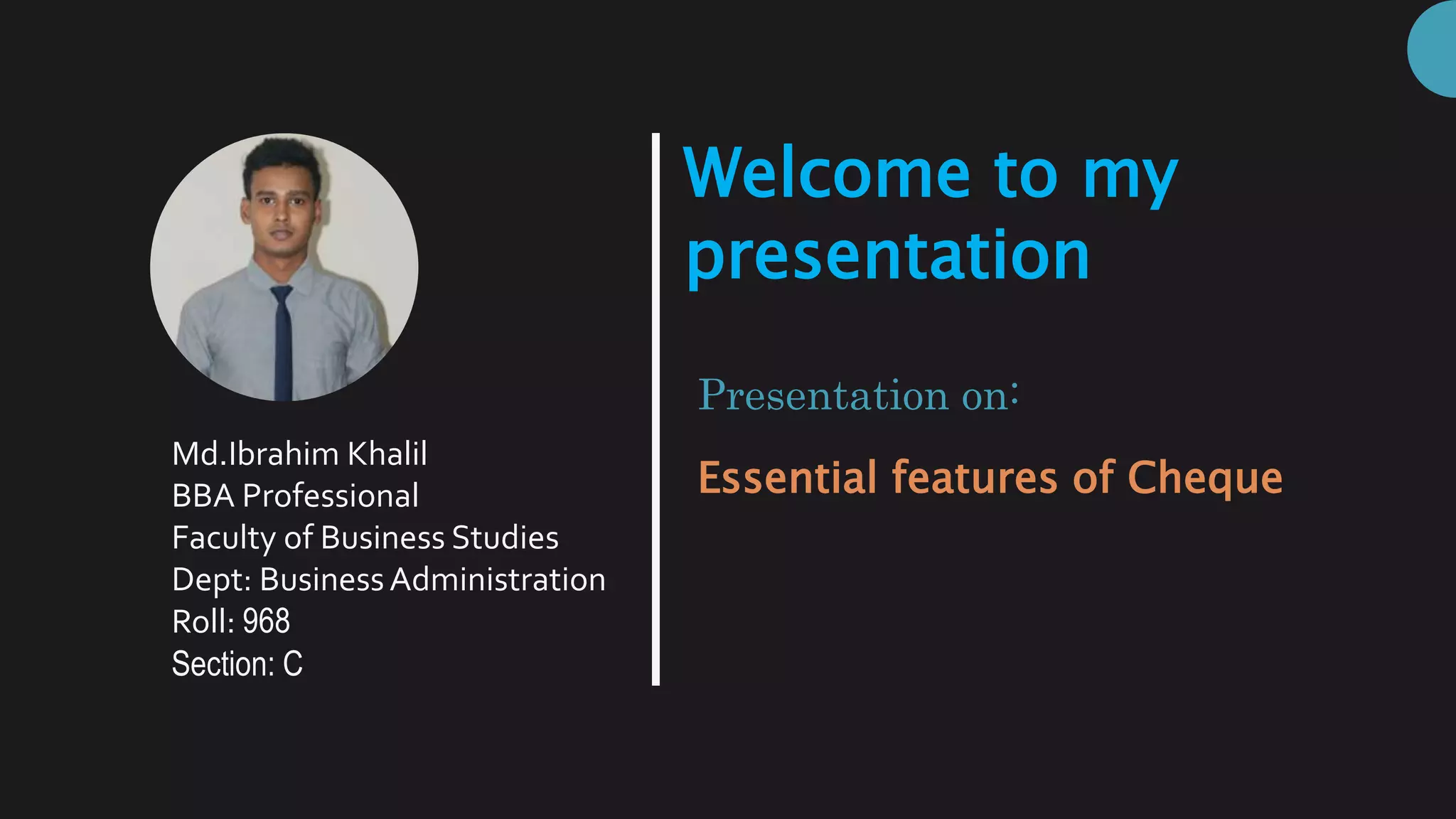 Essential Features of Cheque | PPT