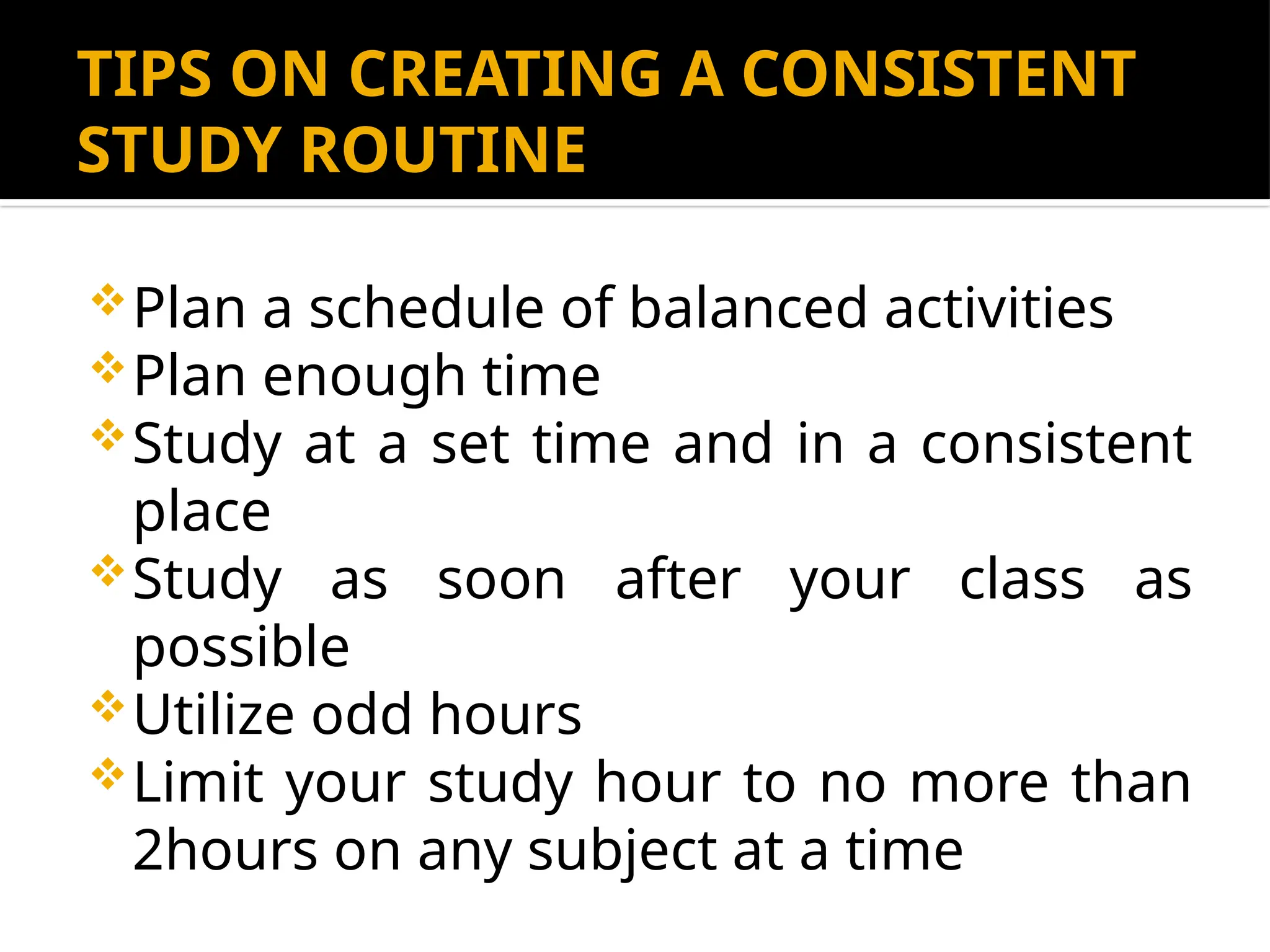 PRESENTATION ON ESTABLISHING EFFECTIVE STUDY HABITS.pptx